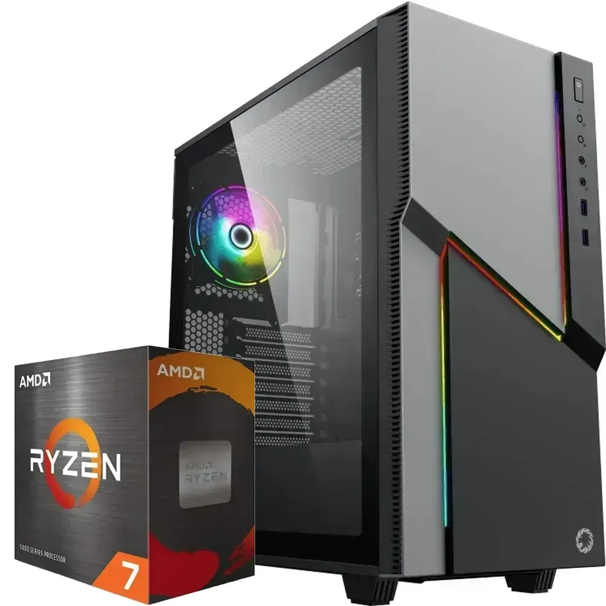 PC Gamer AMD Ryzen 7 5800X, RTX 4070, 32GB RAM, 500GB SSD PCIe 4.0 ...