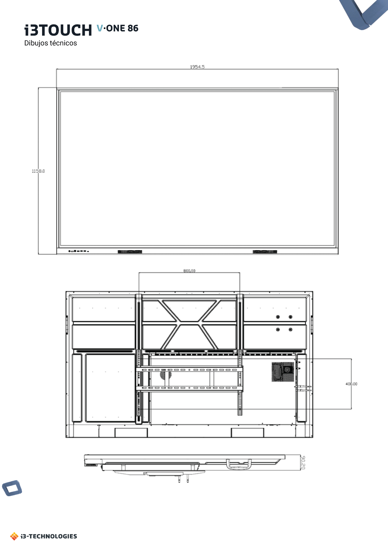 Pantalla Interactiva 75" I3-Connect Serie V-ONE 4K UHD IPS - 47349 ...